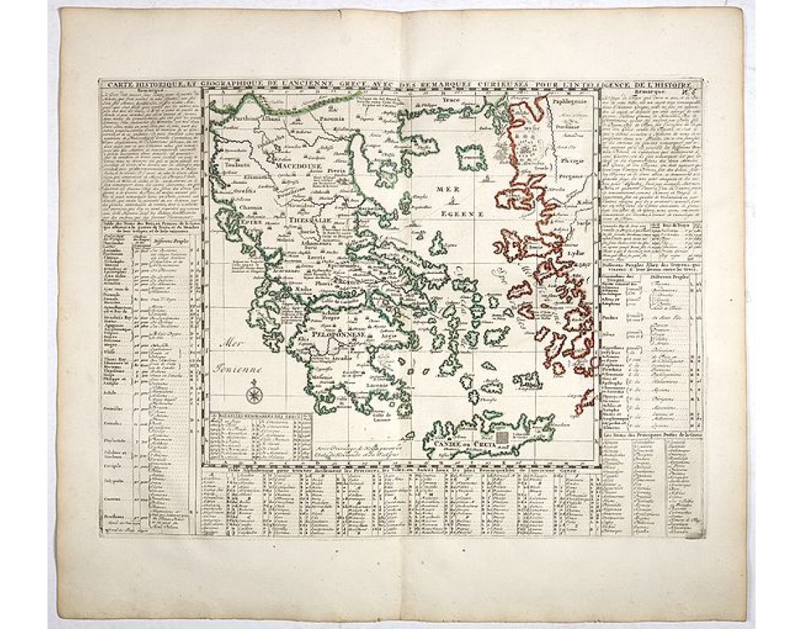 CHATELAIN, H. - Carte historique et géographique de l'ancienne Grece ...