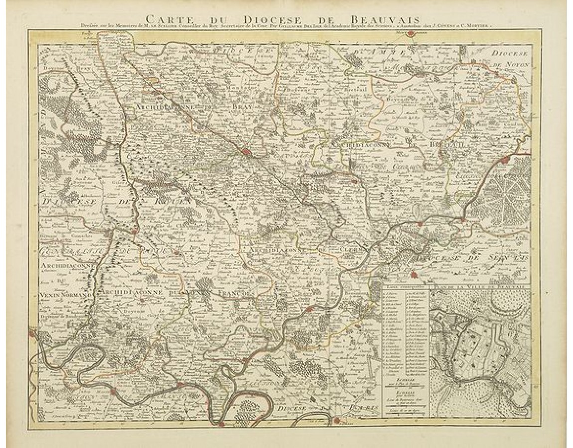 COVENS, J. / MORTIER, C. - Carte du Diocese de Beauvais Dressée ...