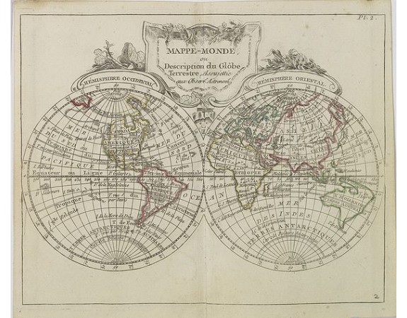 DE LAPORTE, L'Abbé. - Mappe-Monde ou Description du Glôbe Terrestre . . . , loeb-larocque.com