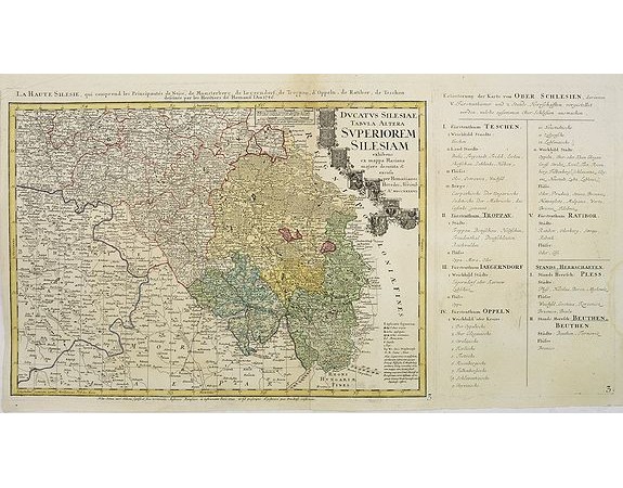 HOMANN HEIRS. - Ducatus Silesiae Tabula Altera Superiorem Silesiam ...